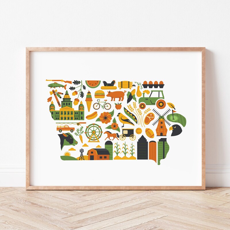 Iowa Print - Etsy