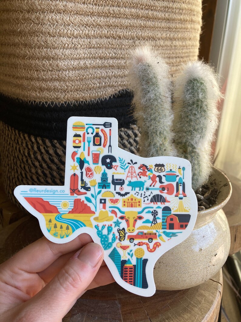 Texas Vinyl Sticker Texas Waterproof Car Decal Laptop - Etsy