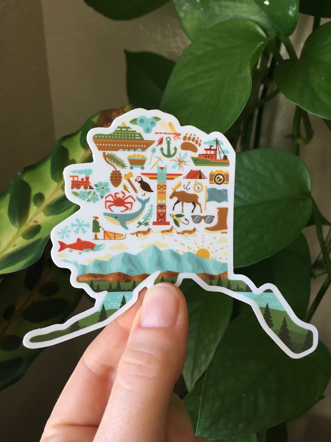 Alaska Sticker, Alaska Gift, Vinyl State Sticker, Weatherproof Bumper ...