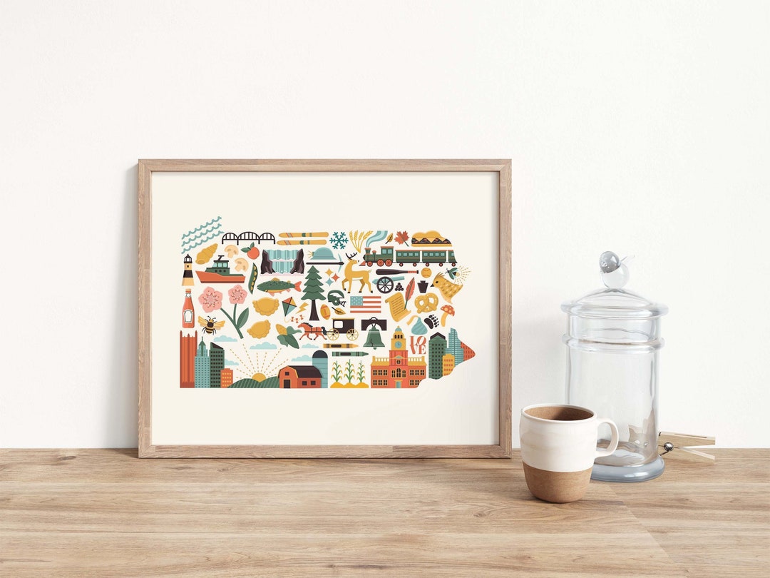 Pennsylvania Wall Art, Pennsylvania Print, Pennsylvania Gift ...