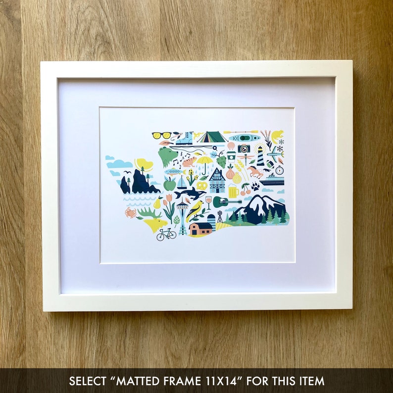 Washington State Print, Washington State Wall Decor, Washington Art ...