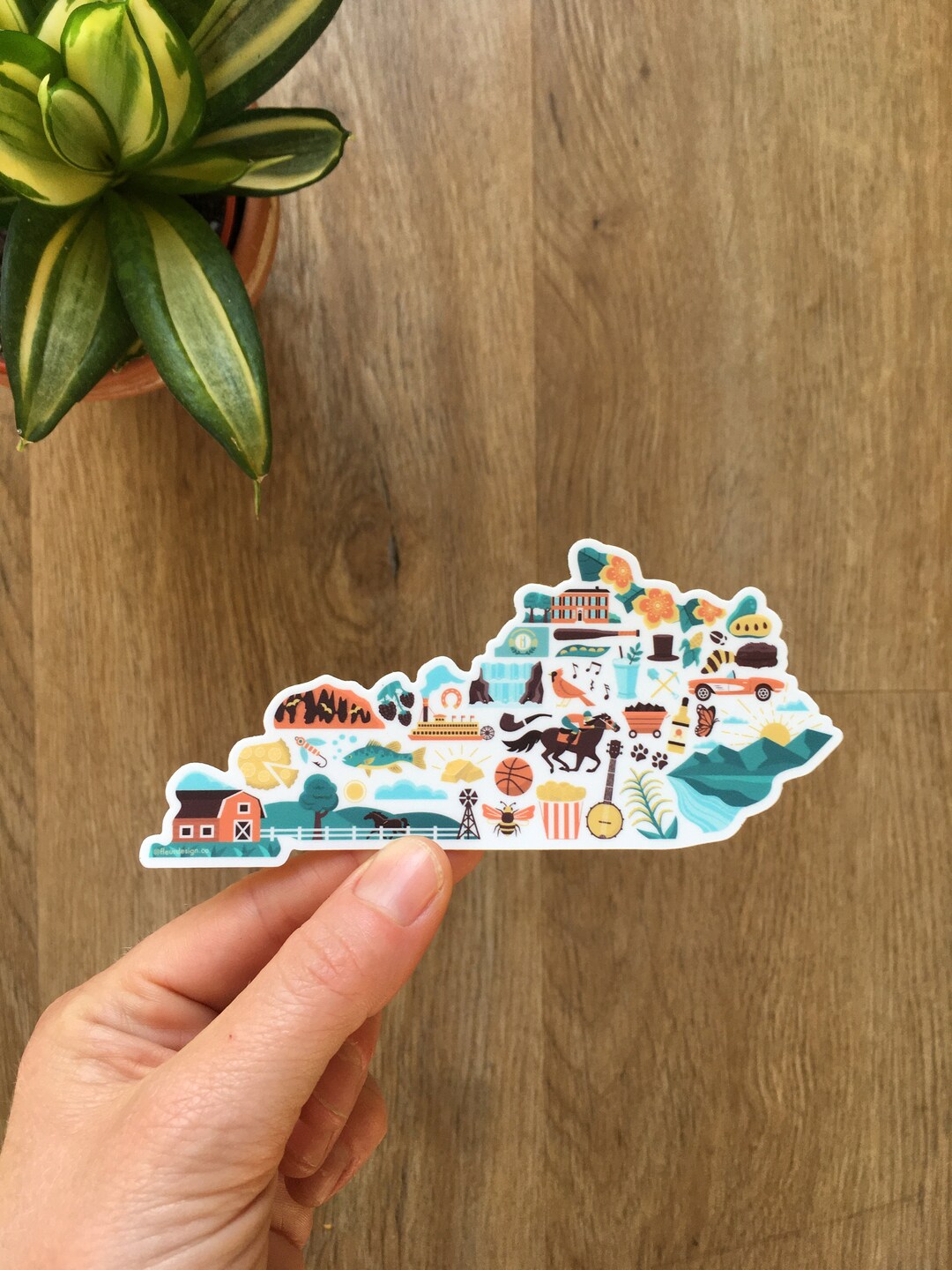 Kentucky Sticker, Kentucky Decal, Home State Map Sticker, Waterproof ...