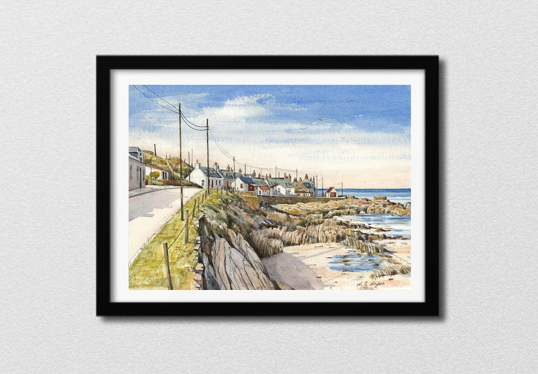 Sandend Scotland Print, Moray Firth Coast, Watercolour Art - Etsy