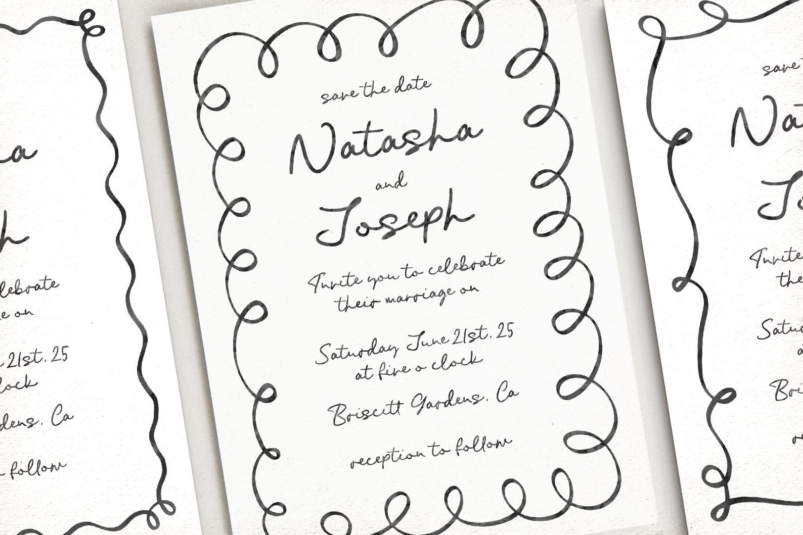 Wavy Squiggle Borders, SVG Hand Drawn Frames, Wavy Frames, Whimsical ...