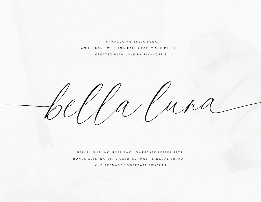 Bella Luna Script Font, Wedding Font, Elegant Font, Calligraphy Font ...