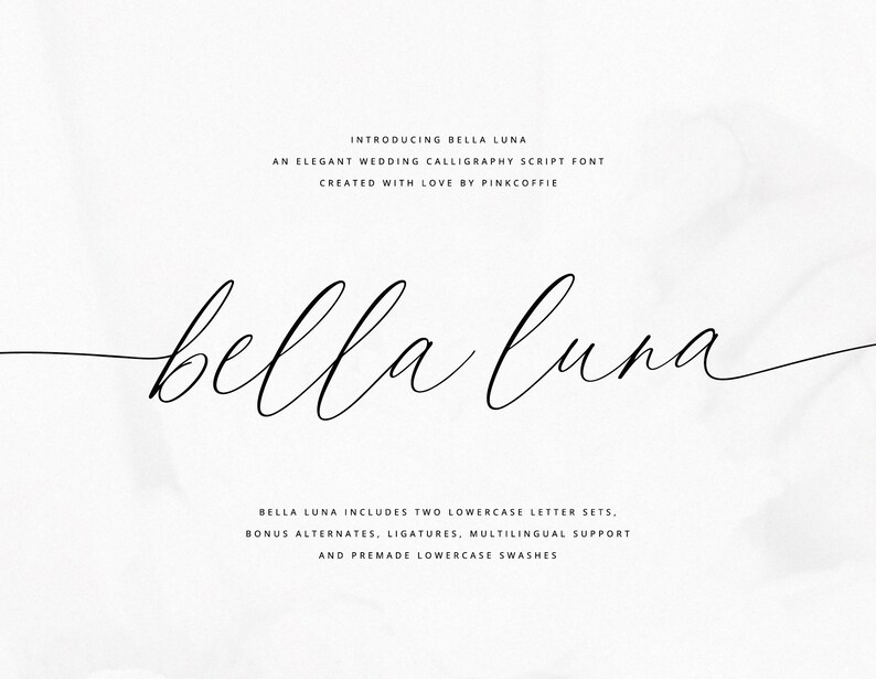 Bella Luna Script Font, Wedding Font, Elegant Font, Calligraphy Font ...