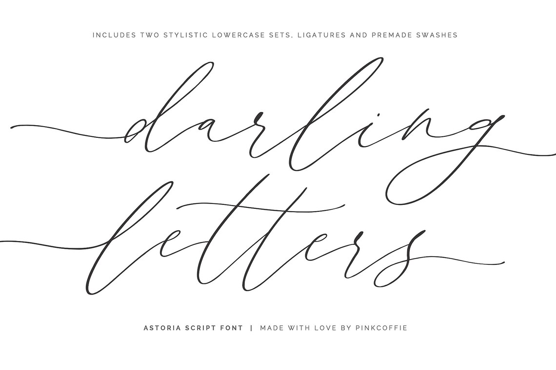 Astoria Handwritten Script Font Wedding Script Font - Etsy