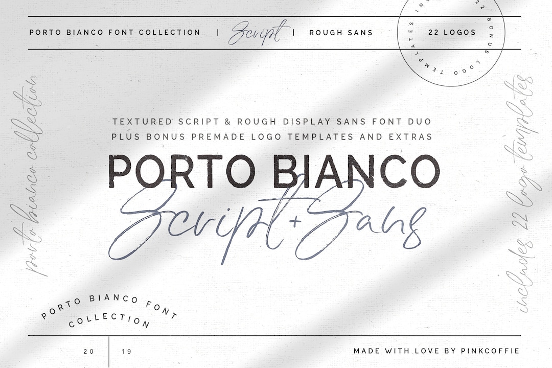 Porto Bianco | Font Duo, Font Pack, Sans Serif Font, Script Font, Old ...