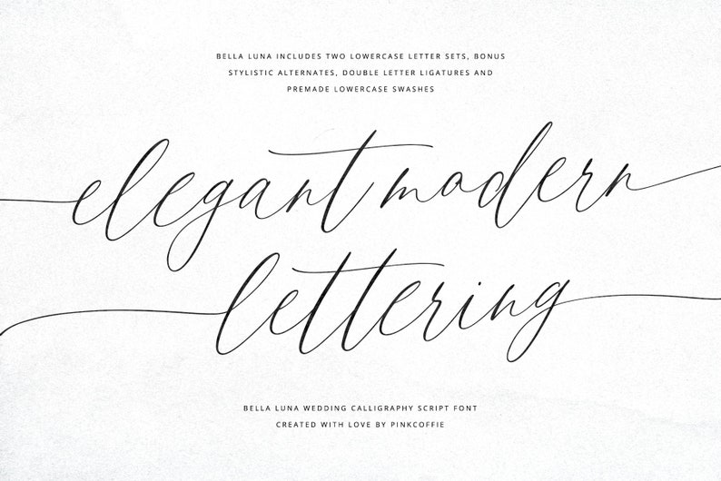 Bella Luna Script Font, Wedding Font, Elegant Font, Calligraphy Font ...