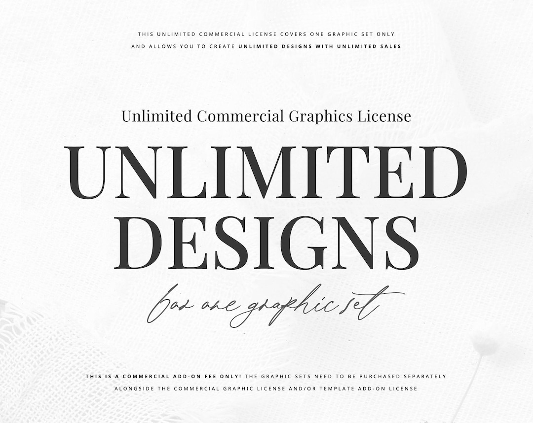 UNLIMITED Commercial Graphics License for ONE Graphic Set - Commercial ...