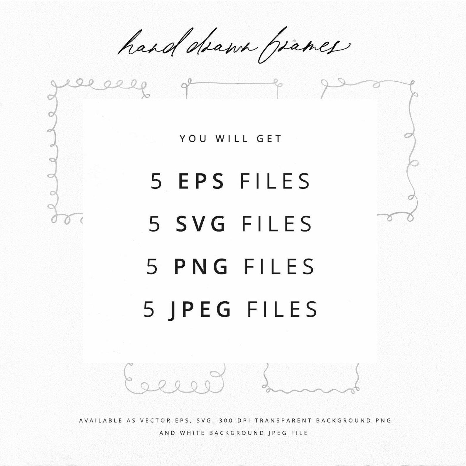 Wavy Squiggle Borders, SVG Hand Drawn Frames, Wavy Frames, Whimsical ...