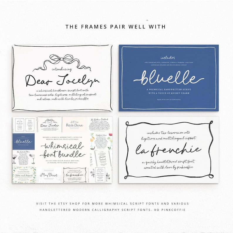 40 Whimsical Frames, Squiggle Borders, Whimsical Wedding Clipart ...