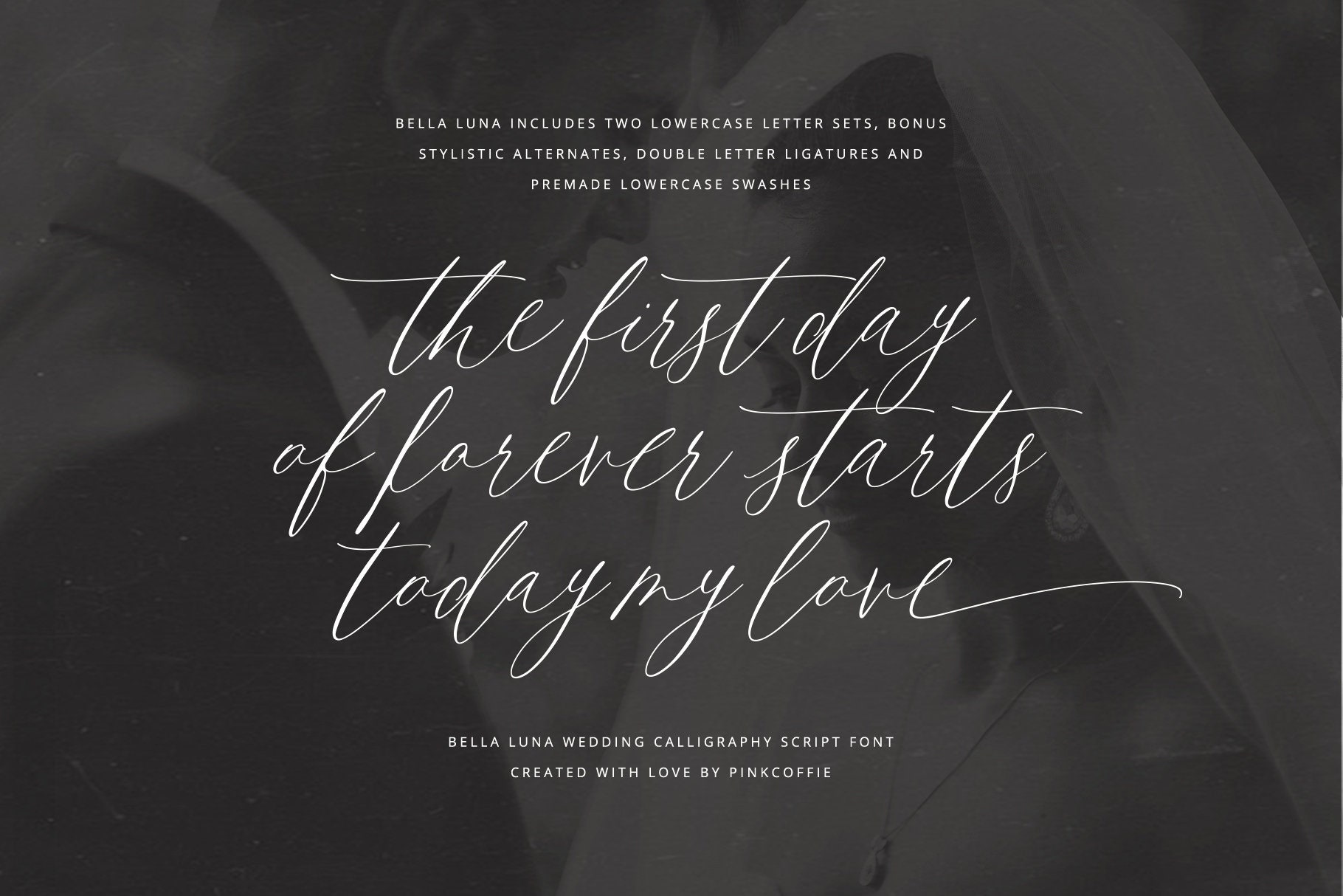 Bella Luna Script Font, Wedding Font, Elegant Font, Calligraphy Font ...