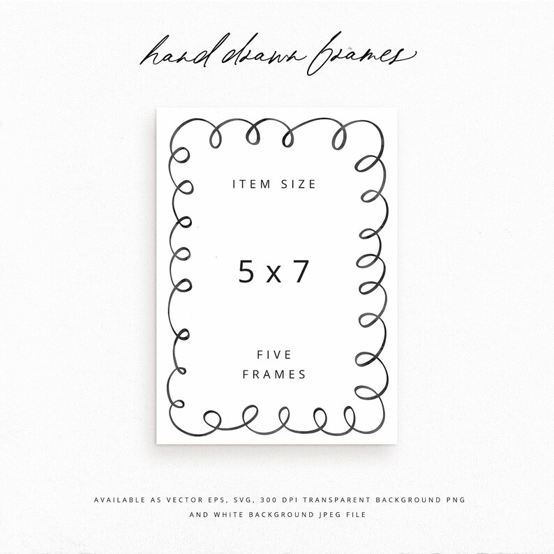 Wavy Squiggle Borders, SVG Hand Drawn Frames, Wavy Frames, Whimsical Frames, Squiggle Borders ...