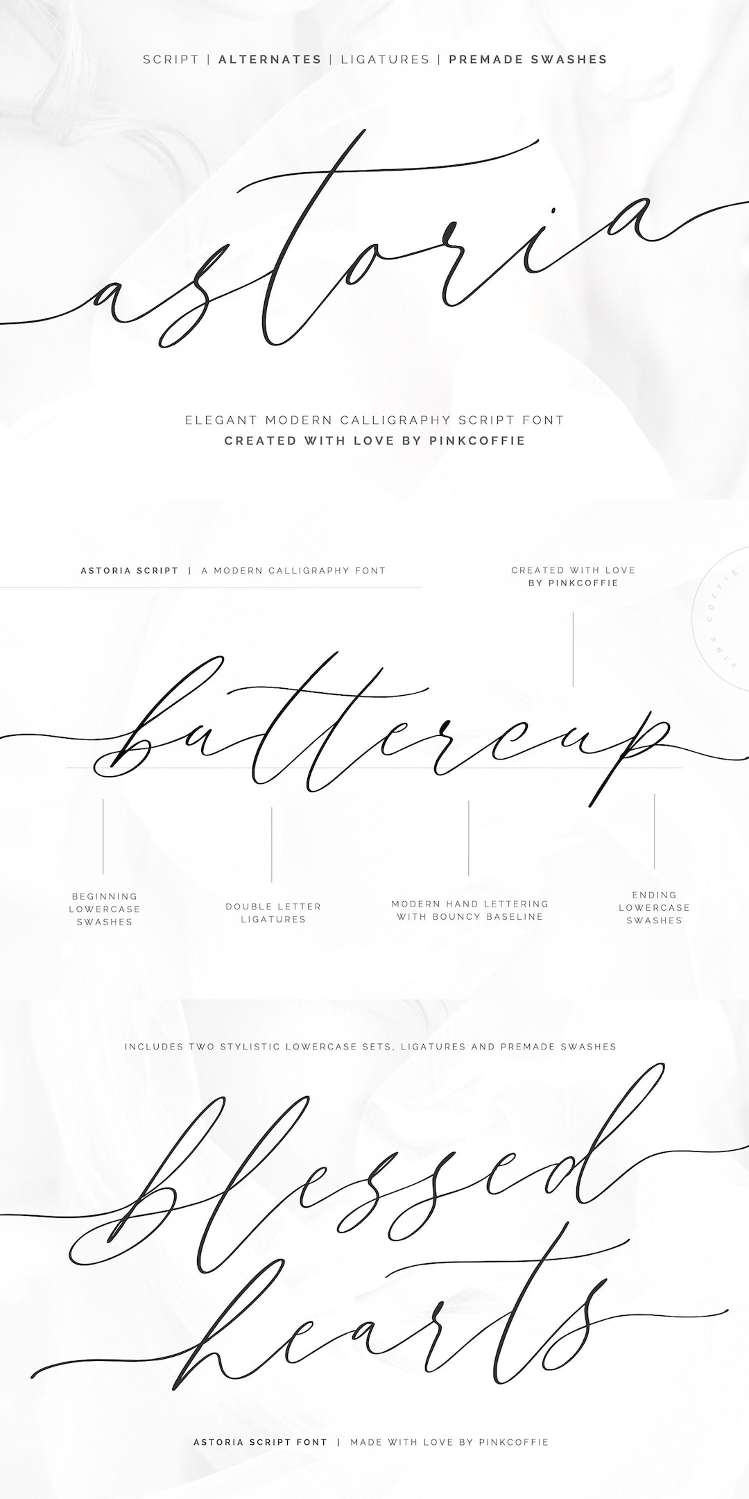 Astoria Handwritten Script Font Wedding Script Font - Etsy