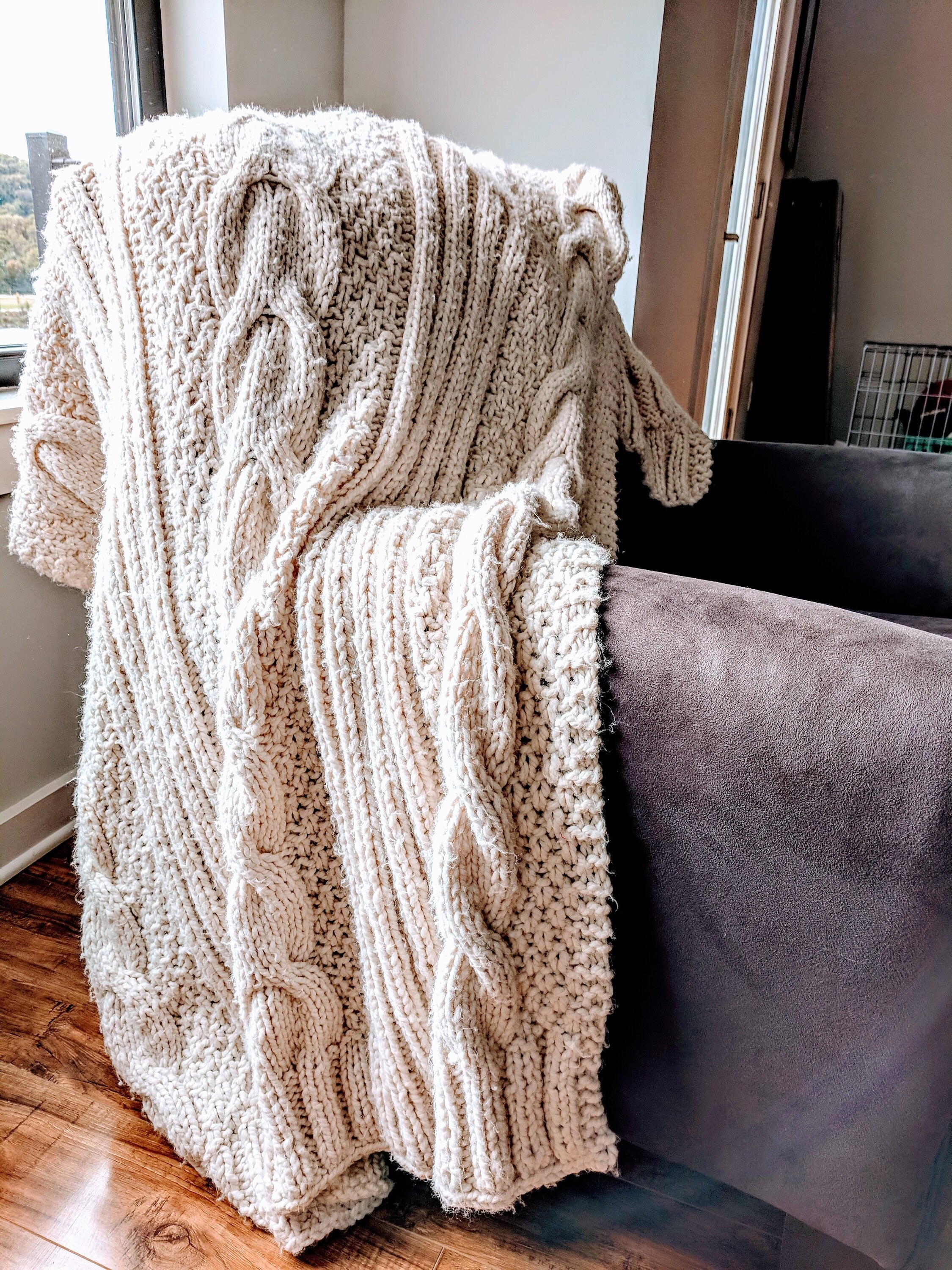 Custom Knit Cable Throw - Etsy