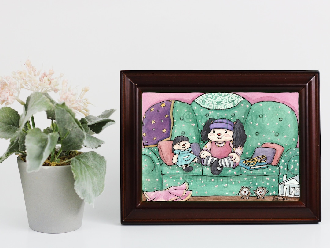 Clown and Her Dolly Print - Throwback Kids TV Art Print - Etsy
