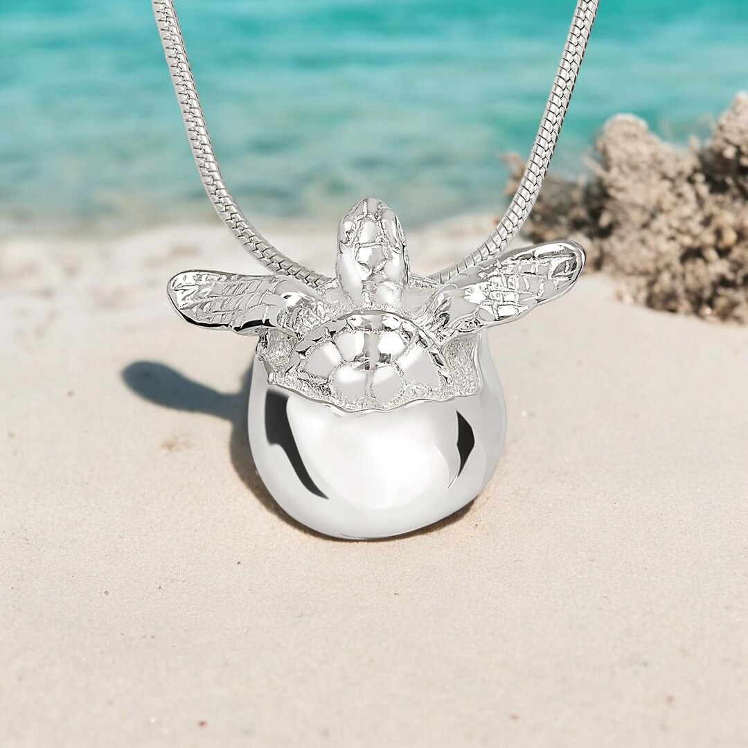 925 Sterling Silver | Baby Sea Turtle Necklace - Hatchling Sea Turtle ...