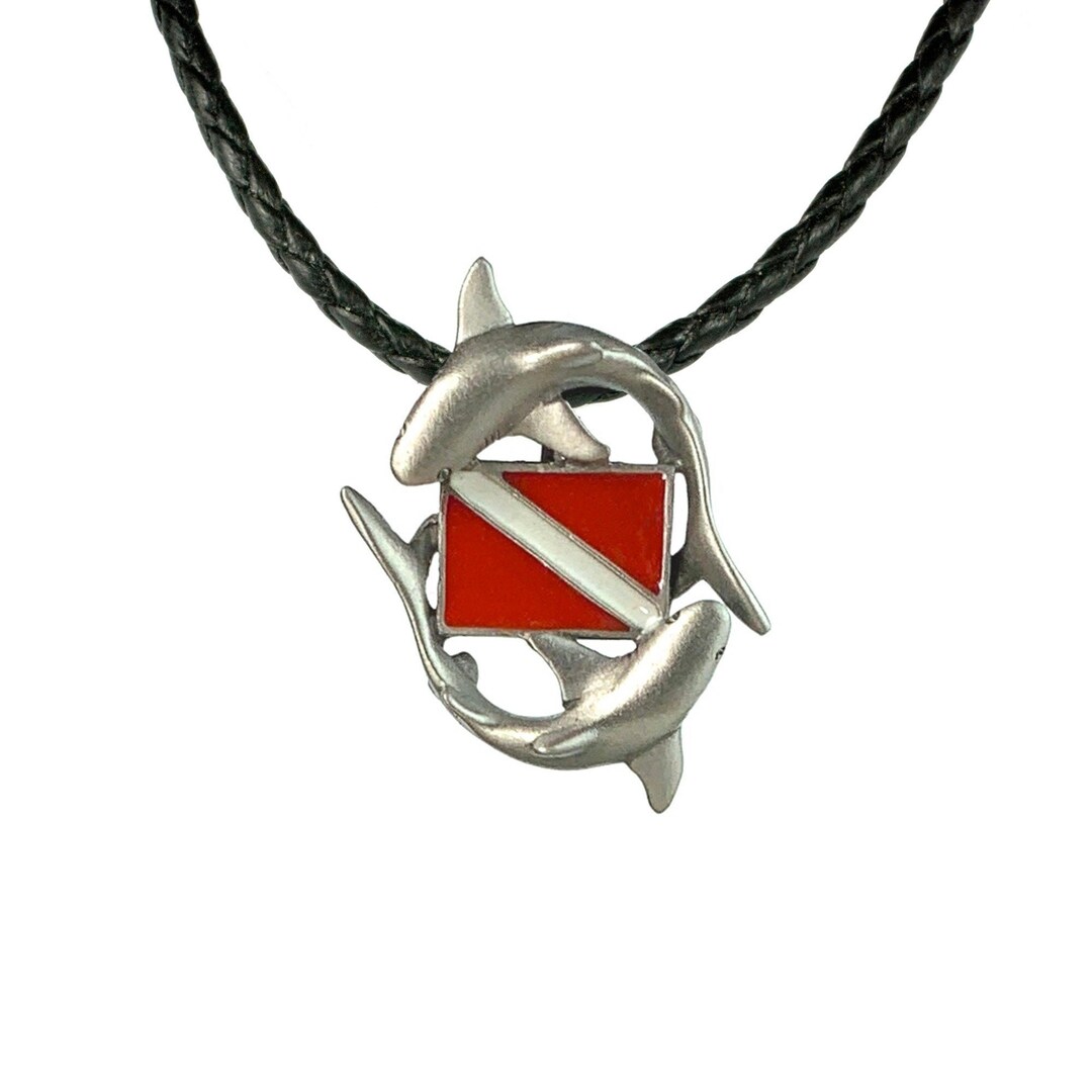Shark Diver Necklace Pewter Pendant Shark Gift for Women and Men, Reef ...