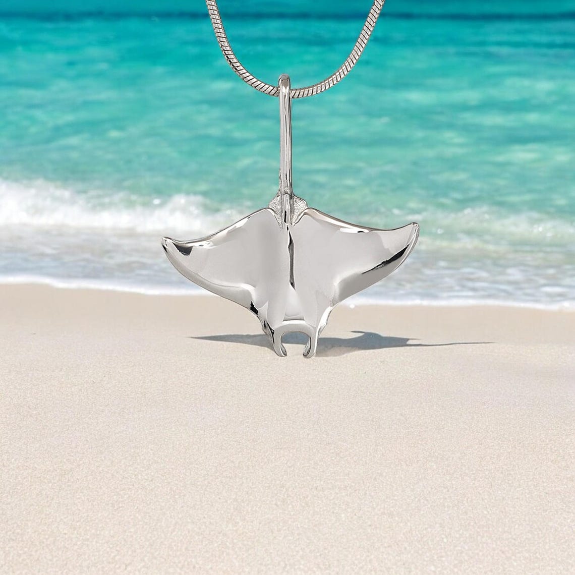 Stingray Necklace - Manta Ray Pendant With Chain - 925 Sterling Silver ...