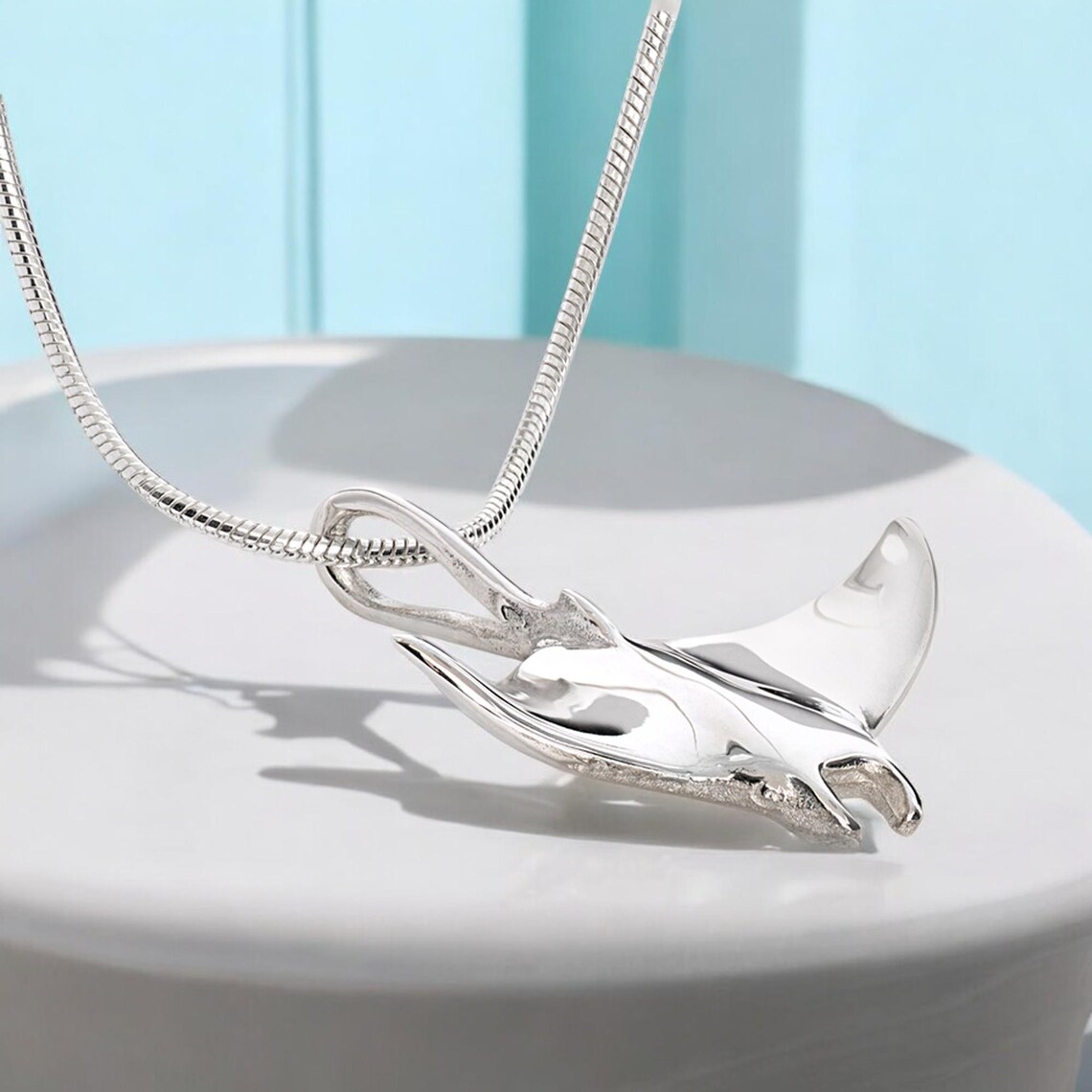 Stingray Necklace - Manta Ray Pendant With Chain - 925 Sterling Silver ...