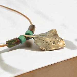 Bronze Stingray Necklace: Sea Life Pendant, Scuba Jewelry - Etsy