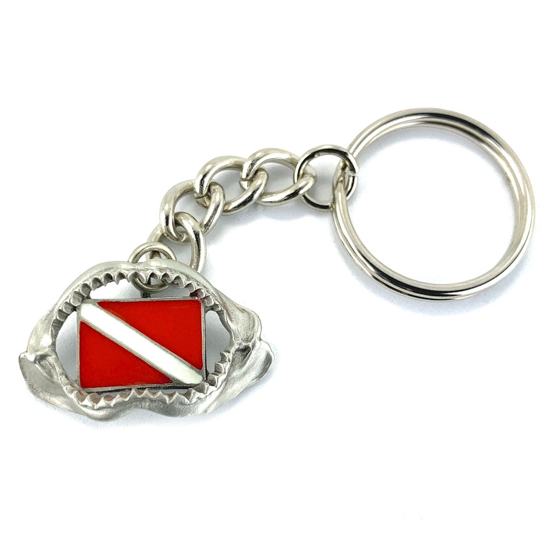 Shark Jaw Keychain for Men and Women Shark Tooth Key Fob, Scuba Diving ...