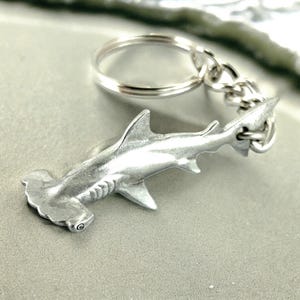 Pewter Hammerhead Shark Keychain: Ocean Lover Gift - Etsy