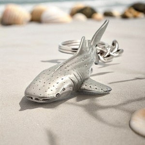 Pewter Whale Shark Keychain: Ocean Lover Gift - Etsy
