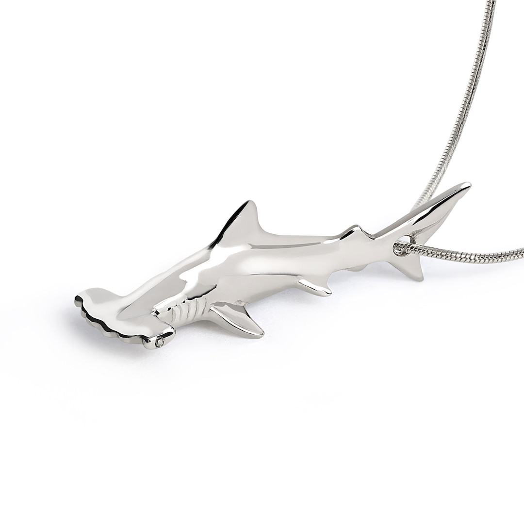 Hammerhead Shark .925 Sterling Pendant Necklace, Shark Necklace for Men ...