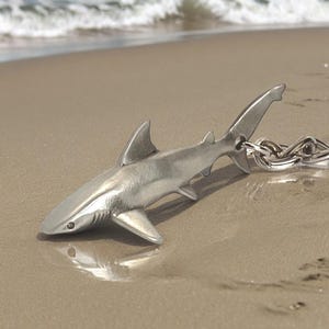 Pewter Grey Reef Shark Keychain: Ocean Lover Gift - Etsy