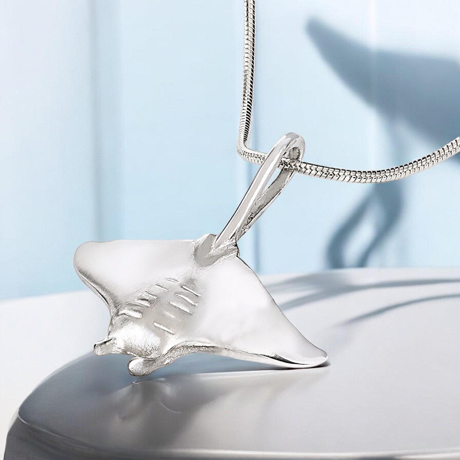 Stingray Necklace - Manta Ray Pendant With Chain - 925 Sterling Silver ...