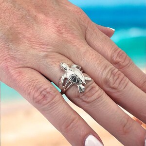 Sterling Silver Turtle Ring: Sea Life Jewelry, Ocean Lover Gift - Etsy