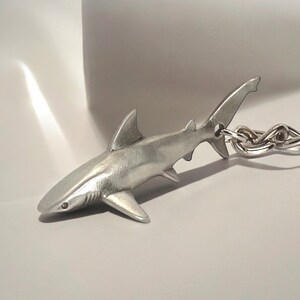 Pewter Grey Reef Shark Keychain: Ocean Lover Gift - Etsy