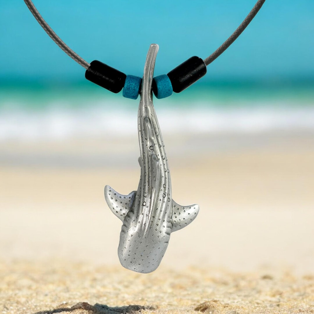 Pewter Whale Shark Necklace: Handcrafted Ocean Jewelry - Etsy