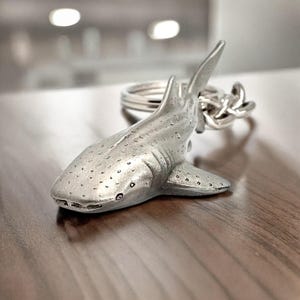 Pewter Whale Shark Keychain: Ocean Lover Gift - Etsy