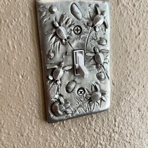 Sea Turtle Single Switch Plate: Beachy Pewter Home Decor - Etsy