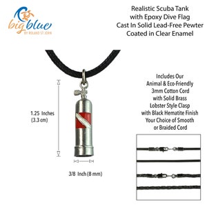 Scuba Tank Necklace Pewter Pendant- Dive Gift for Women and Men ...