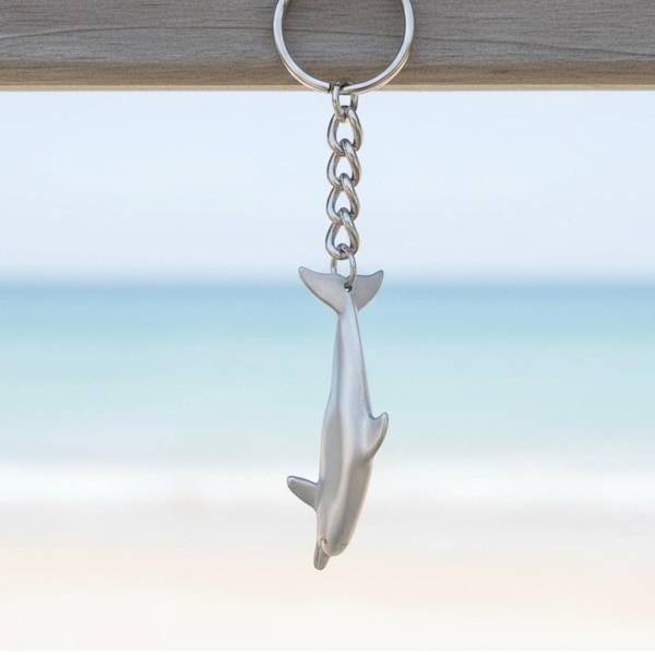 Pewter Dolphin Keychain - Etsy