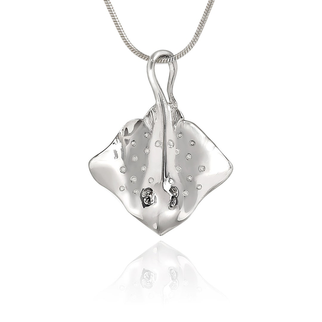Stingray Necklace Sterling Silver Manta Ray Necklace for Women Stingray ...