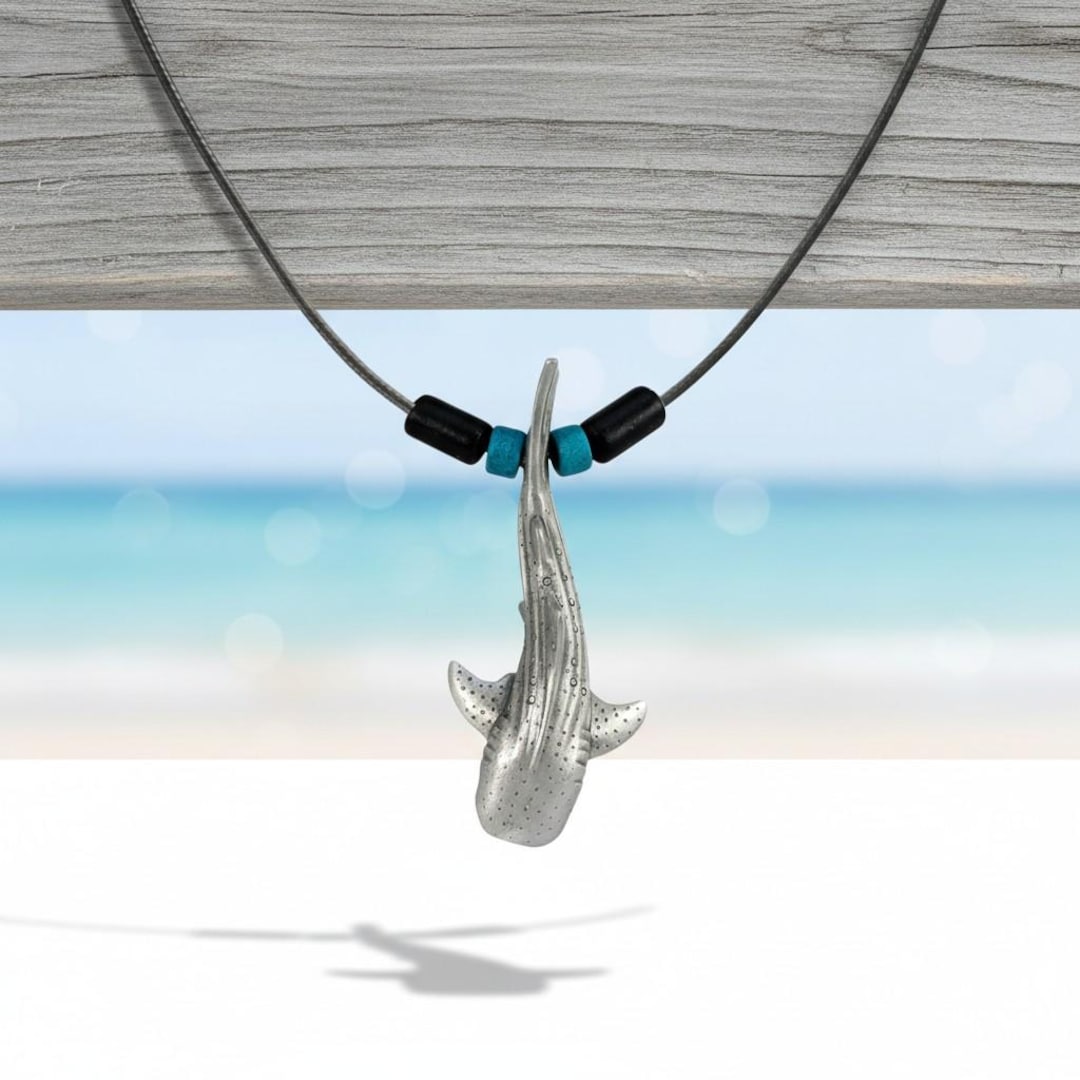 Pewter Whale Shark Necklace: Handcrafted Ocean Jewelry - Etsy