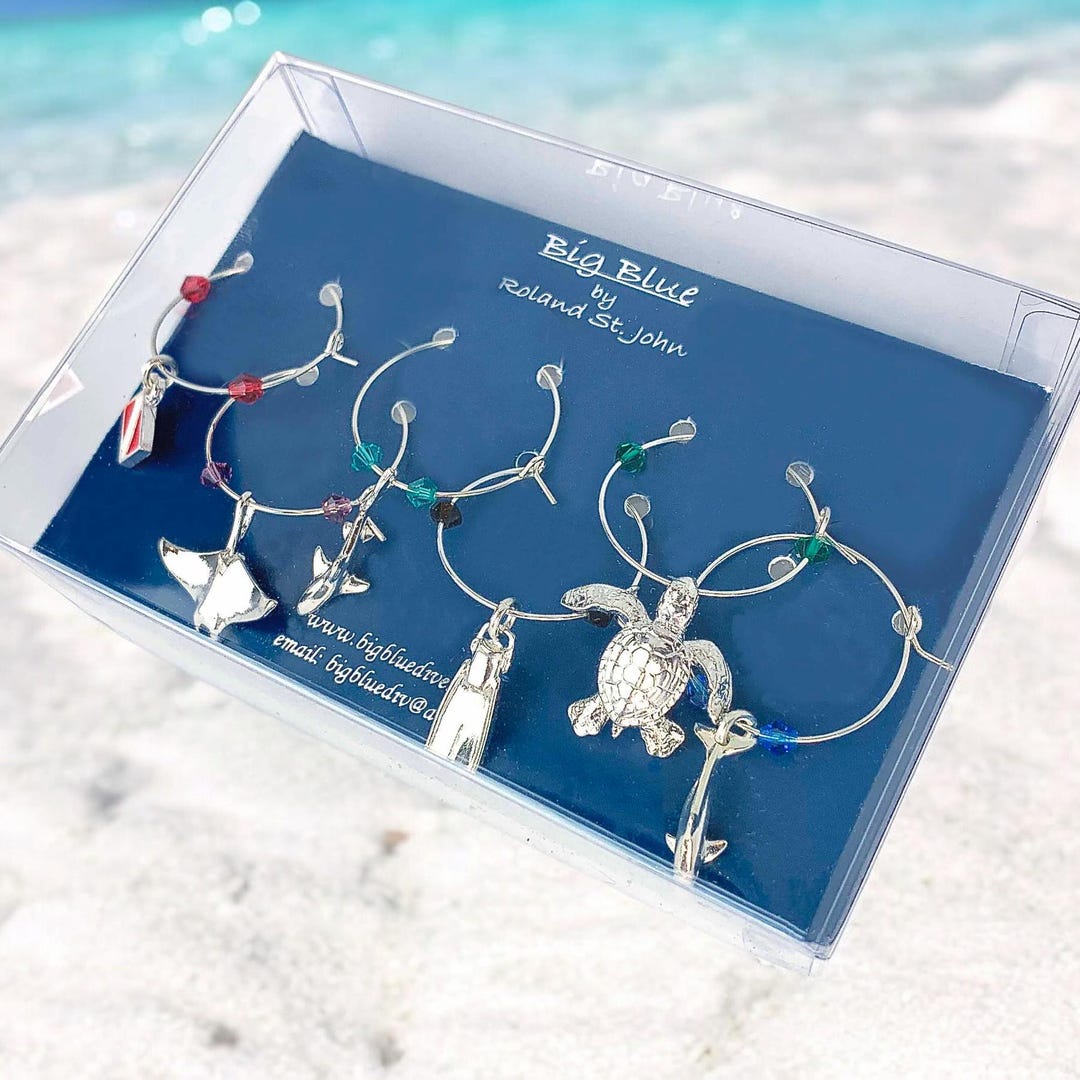 Scuba Wine Glass Charms: Sea Life Diver Gift Set - Etsy UK