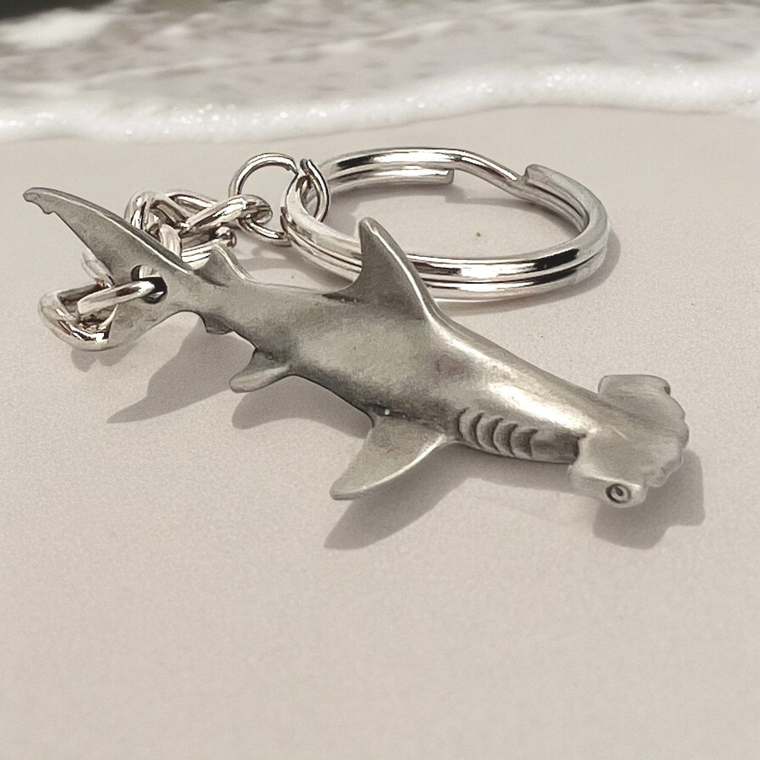 Pewter Hammerhead Shark Keychain: Ocean Lover Gift - Etsy