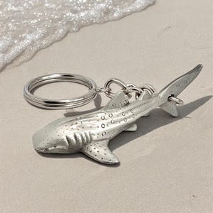 Pewter Whale Shark Keychain: Ocean Lover Gift - Etsy