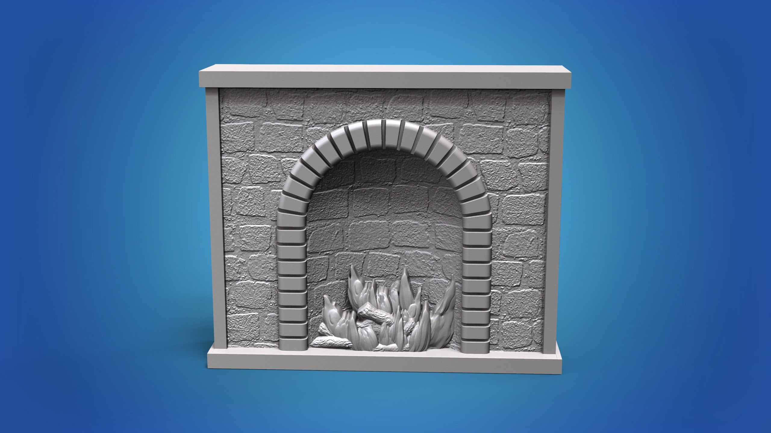 Realistic Fireplace 3d STL Model, CNC Router and 3d Printing, Fire ...