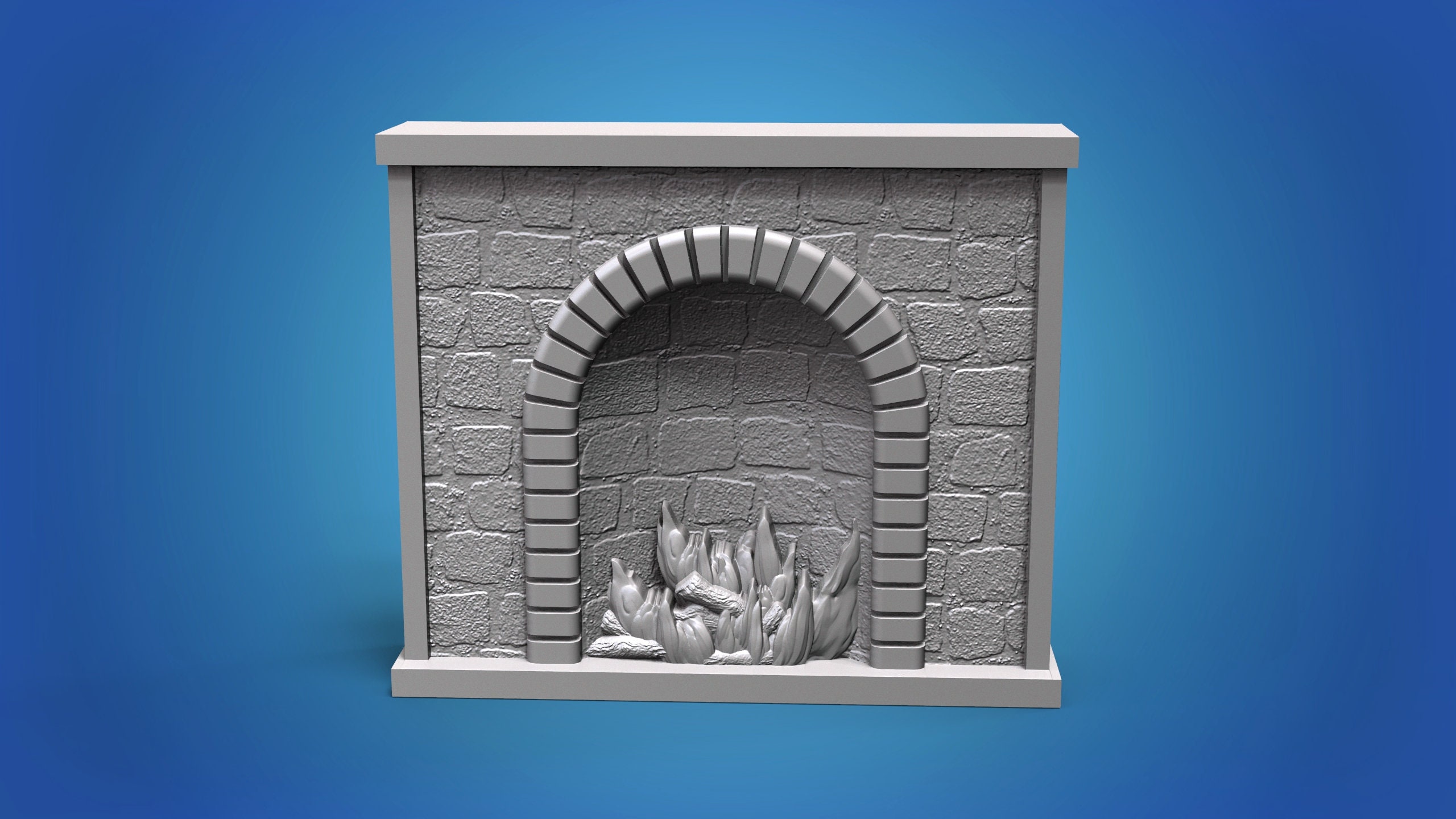 Realistic Fireplace 3d STL Model, CNC Router and 3d Printing, Fire ...