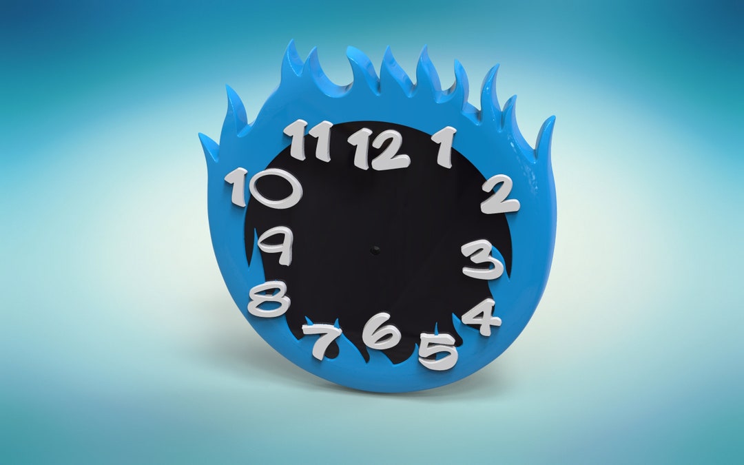 Flame Fire Wall Decor Clock 3d STL Model for CNC Router and 3d Printing ...