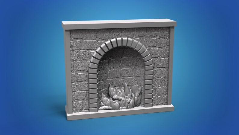Realistic Fireplace 3d STL Model, CNC Router and 3d Printing, Fire ...