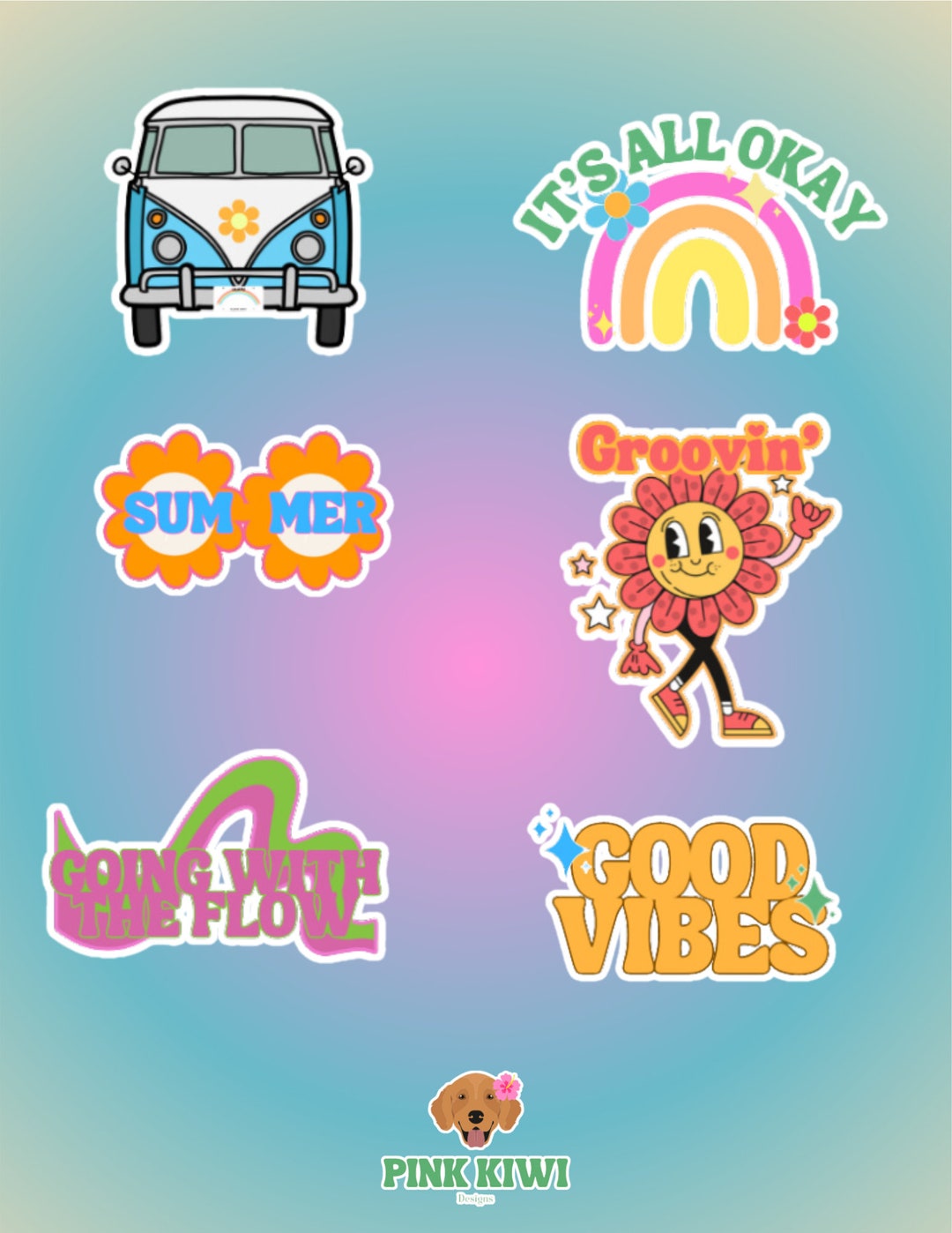 Digital Disco Groovy Retro Sticker Pack for Printing, Notebooks, Cars ...