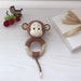 Crochet Monkey Pattern PDF, Rattle Monkey, Organic Baby Toys, Teether ...